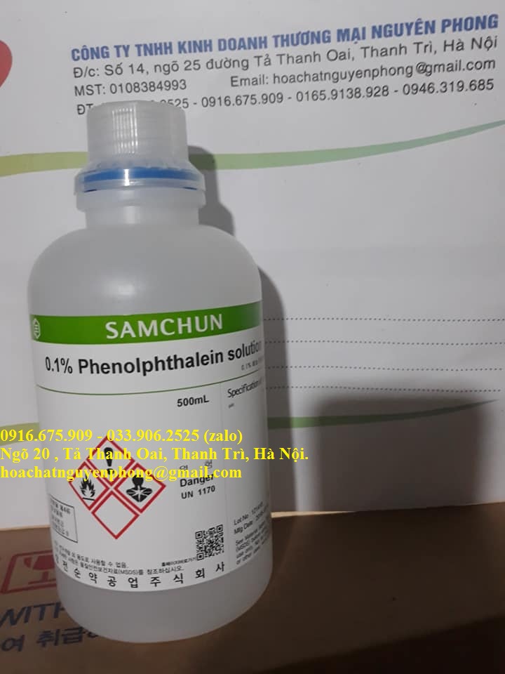 Phenolphthalein solution , 0.1% , C20H14O4 , SAMCHUN , HÀN QUỐC